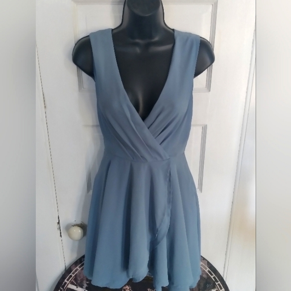 Windsor | Dresses | Windsor Dusty Blue Cocktail Dress | Poshmark